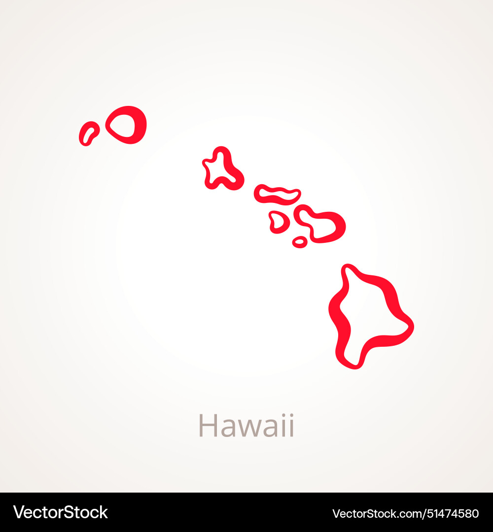 Hawaii - outline map Royalty Free Vector Image