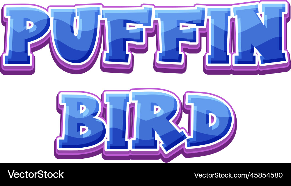 Puffin bird text logo Royalty Free Vector Image