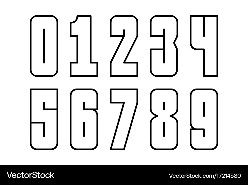 Set of numbers Royalty Free Vector Image - VectorStock