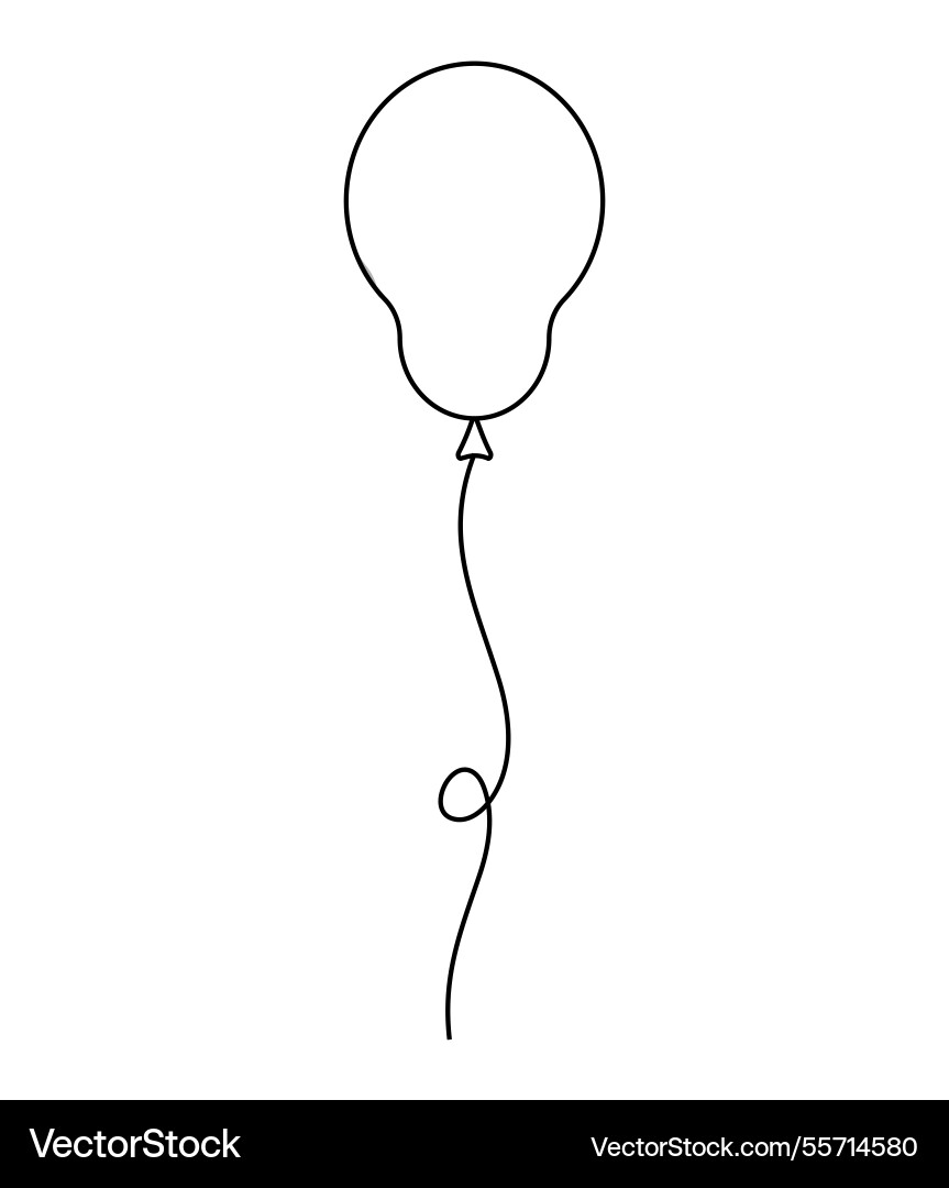 Simple outline of a balloon floating upward Vector Image