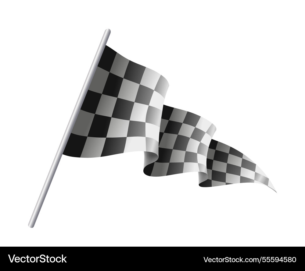 Waving checkered racing flag Royalty Free Vector Image