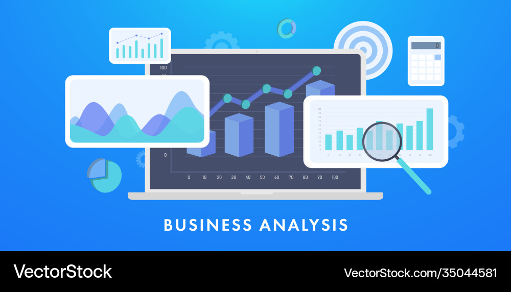 Business analysis financial data concept Vector Image
