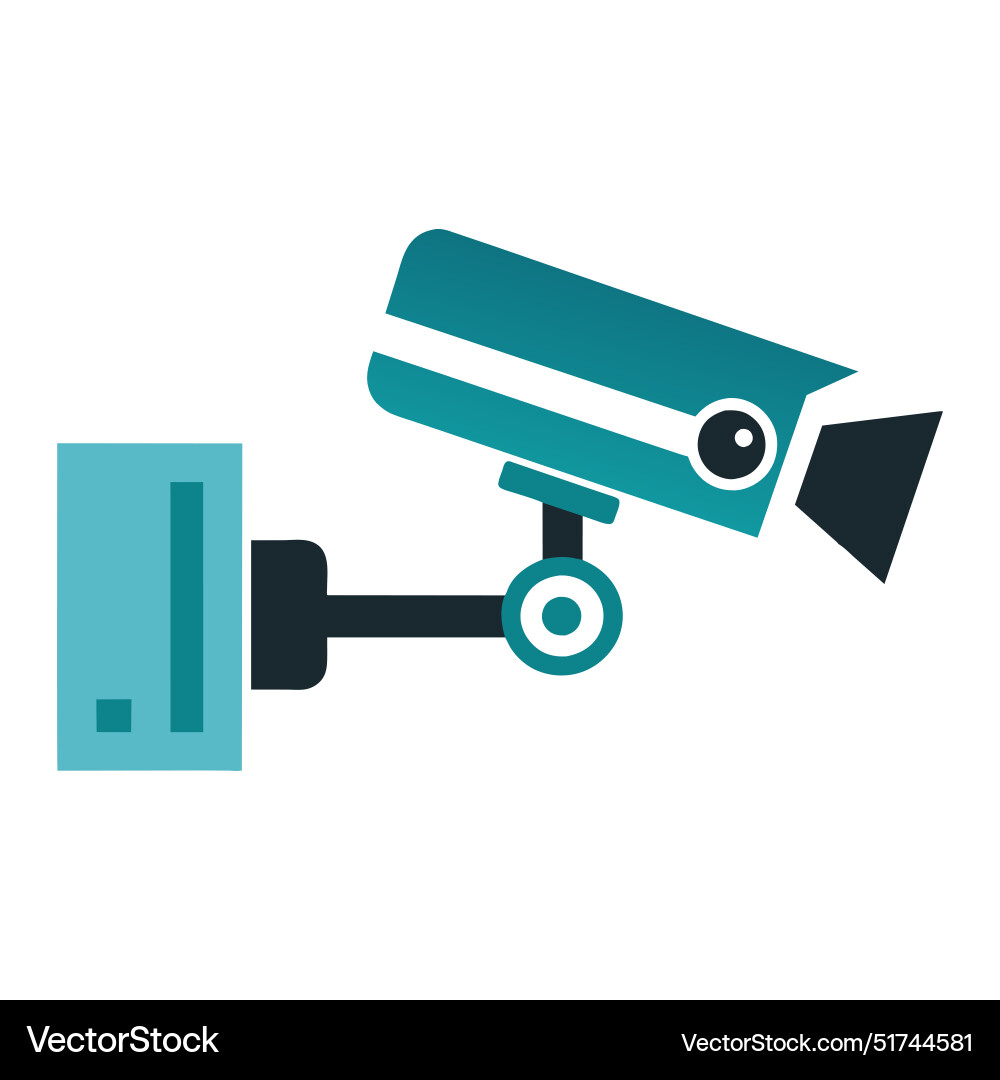 Cctv camera iconic style flat Royalty Free Vector Image