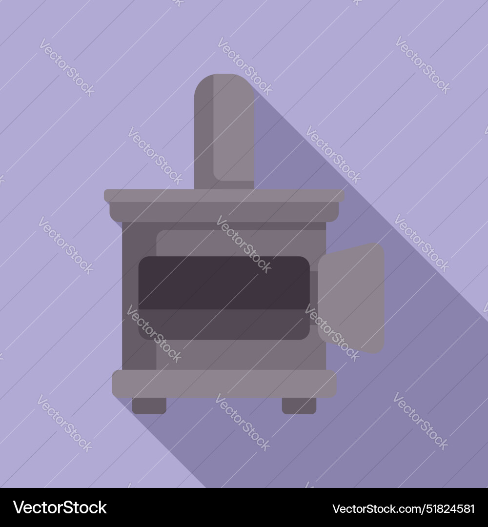 Classic cast iron wood burning stove heating Vector Image