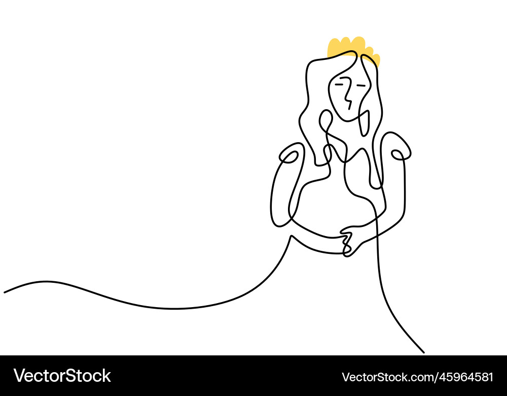 Continuous single line drawing of beautiful Vector Image