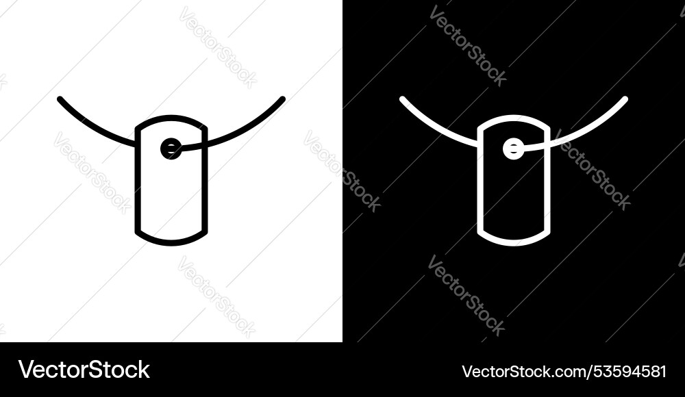 Dog tag thin line icon set Royalty Free Vector Image