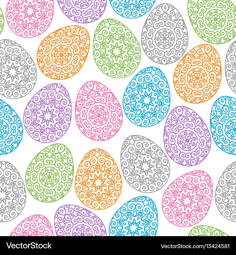 Easter Egg Pattern - Seamless Royalty Free Vector Image
