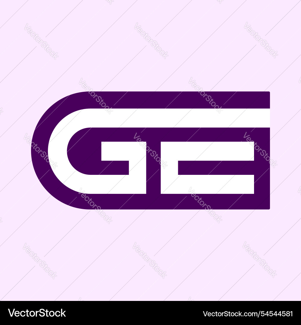 Ge logo design - letter initials Royalty Free Vector Image