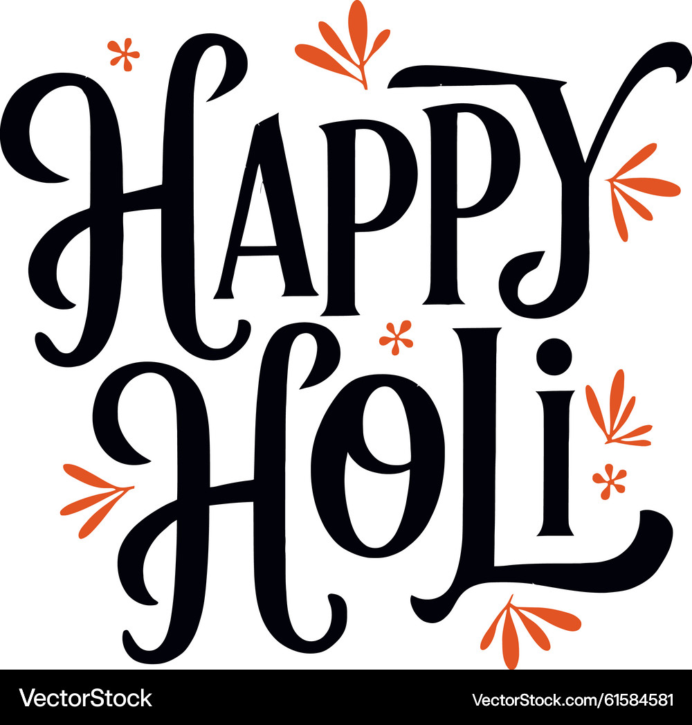Happy Holi Typography - Festive Celebration – Royalty-Free Vector ...