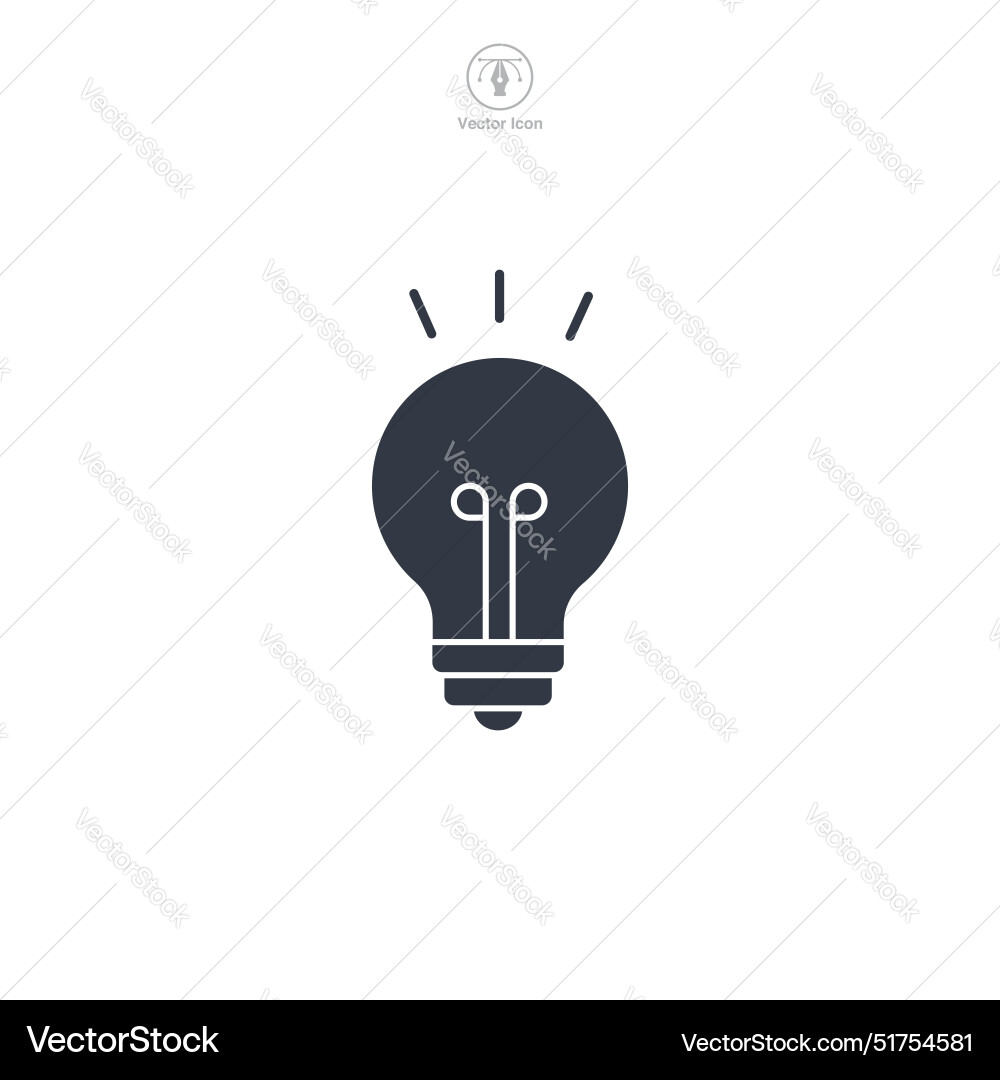 Light bulb icon symbol isolated on white Vector Image