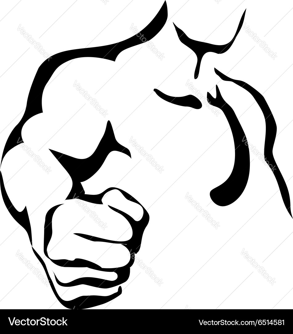 Line art fist Royalty Free Vector Image - VectorStock