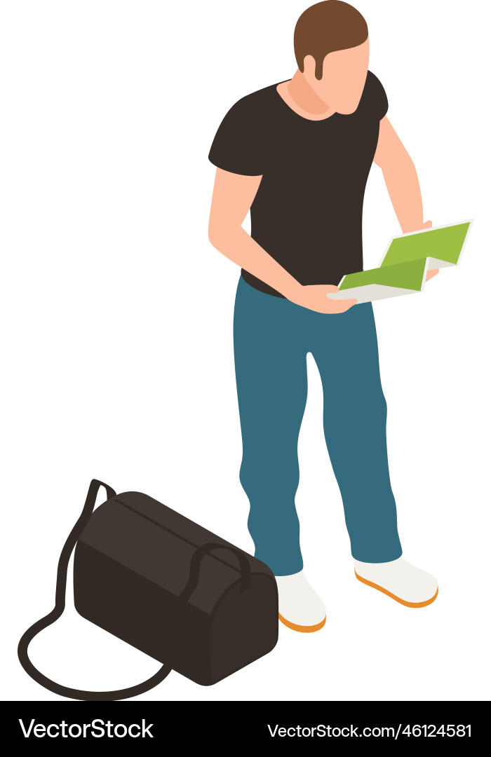 Travel map man composition Royalty Free Vector Image