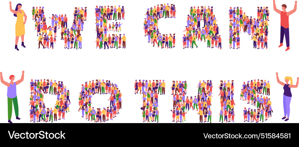 We can do this inspiration message formed Vector Image