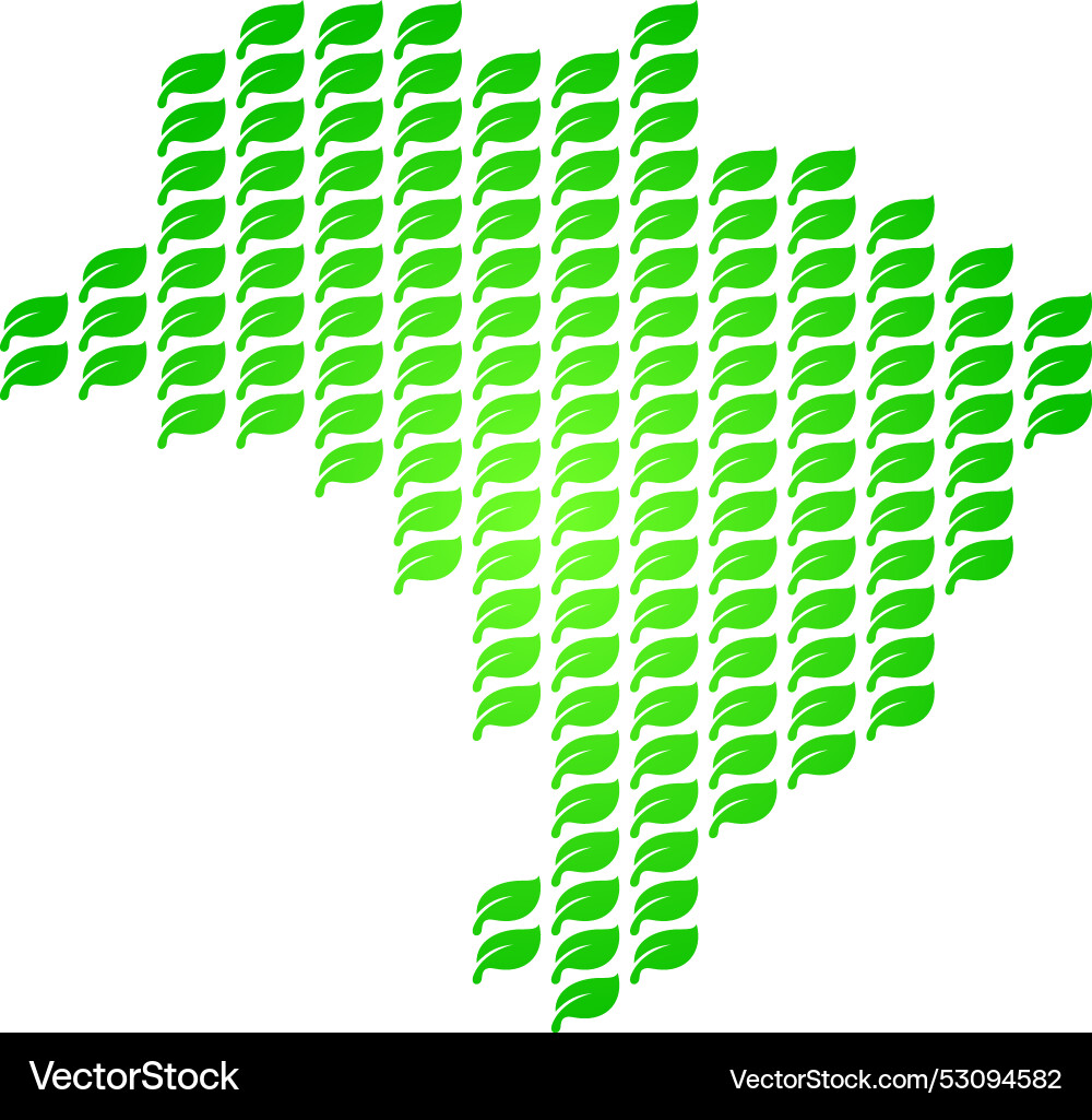 Abstract brazil map formed by leaf shapes Vector Image