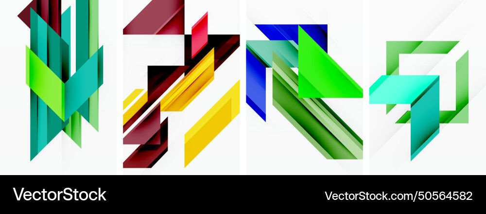 Bright colorful geometric abstract poster Vector Image