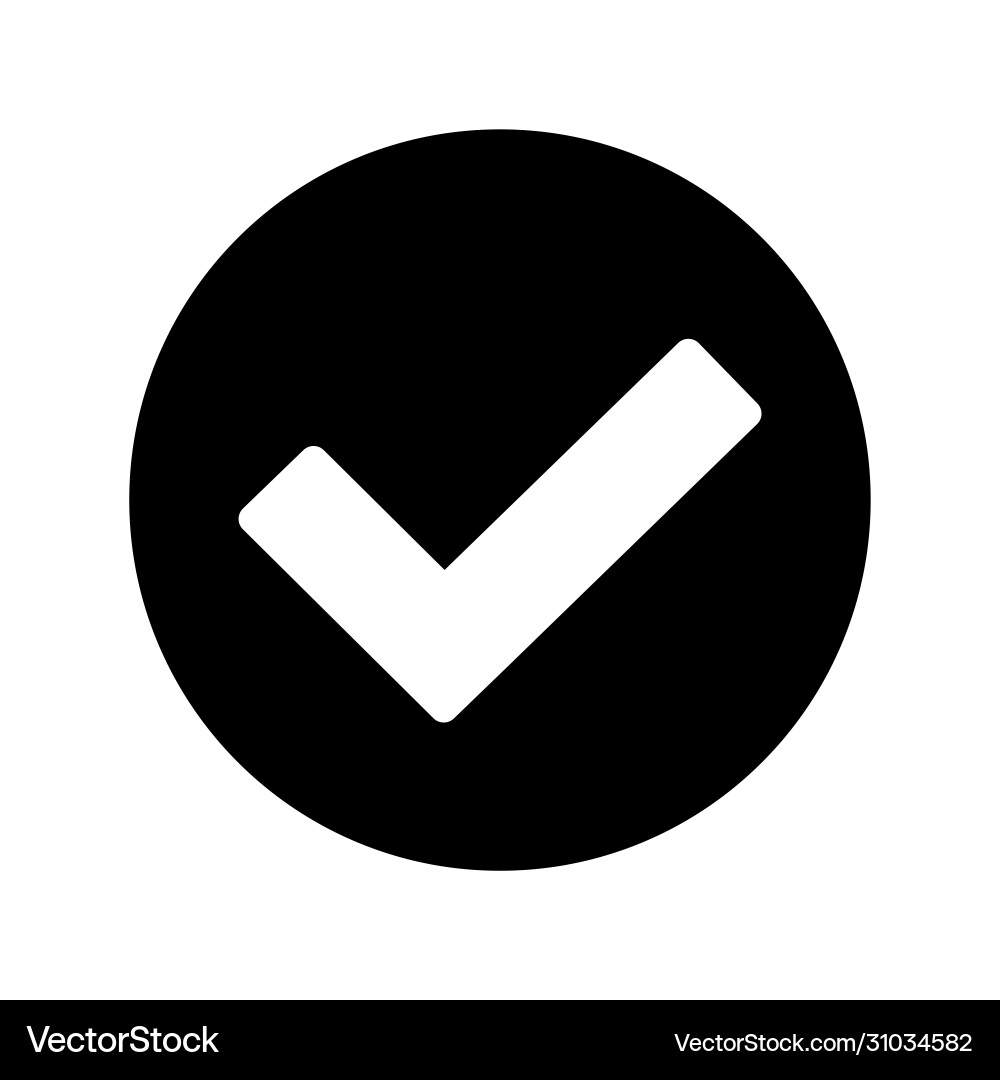 Check icon logo pictograph button Royalty Free Vector Image