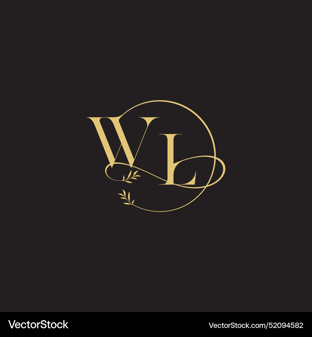 Circle and organic style wl wedding monogram Vector Image