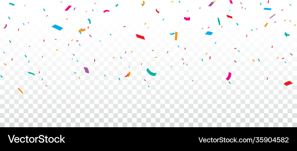 Colorful confetti and celebrations ribbon Vector Image