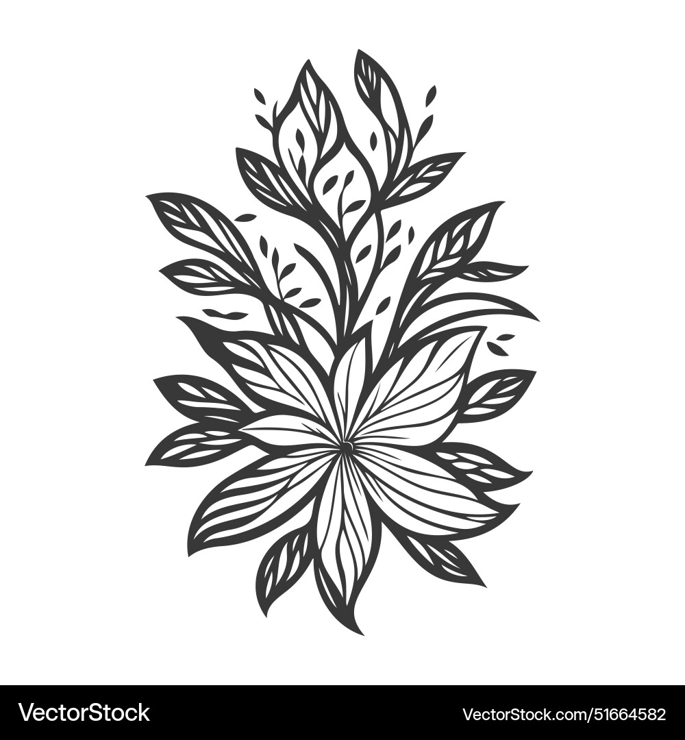Flower batik pattern grey Royalty Free Vector Image