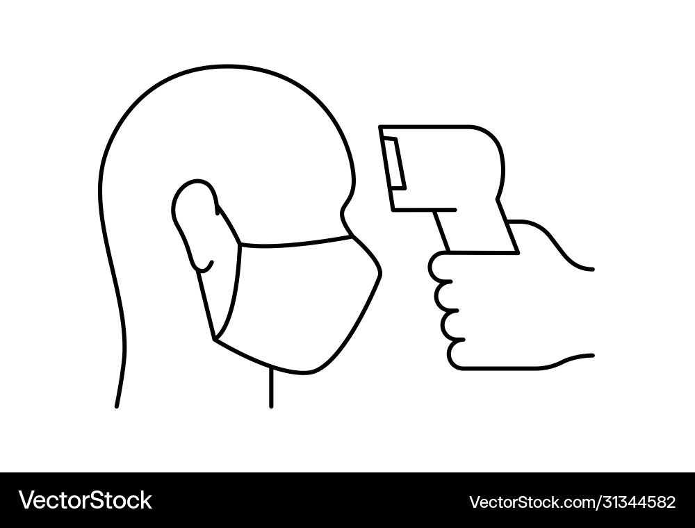 Forehead Temperature Check Icon Royalty Free Vector Image
