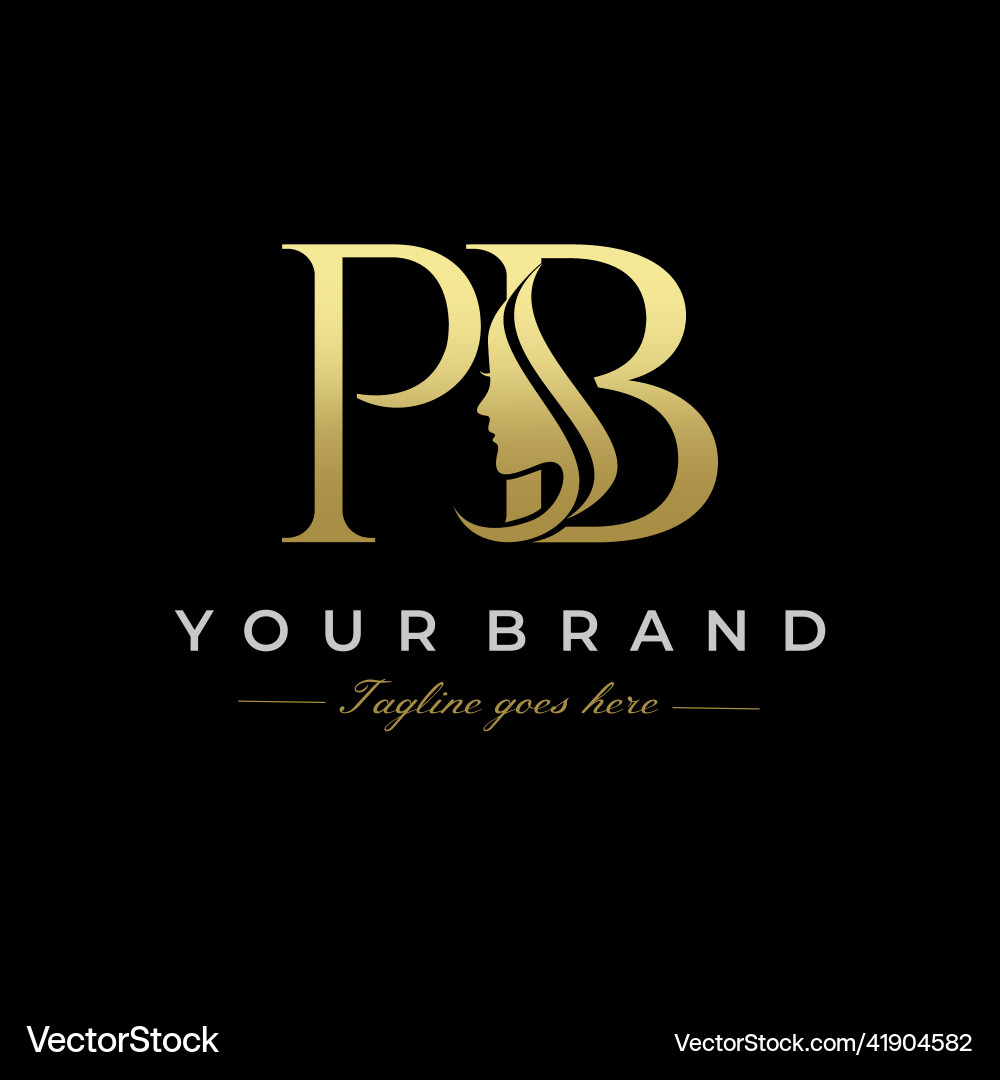 Initial letter pb beauty face logo design Vector Image