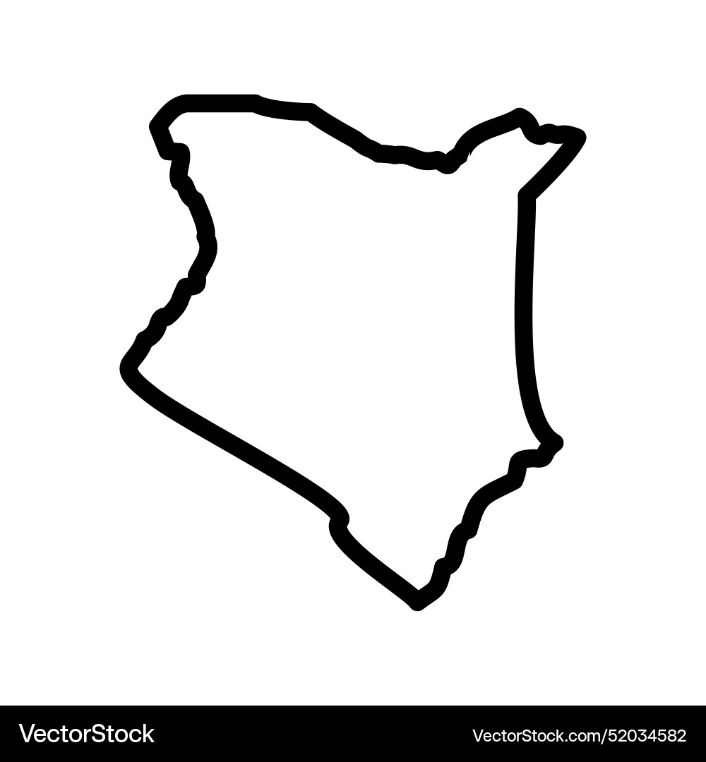 Kenya map linear logo mark in black and white Vector Image