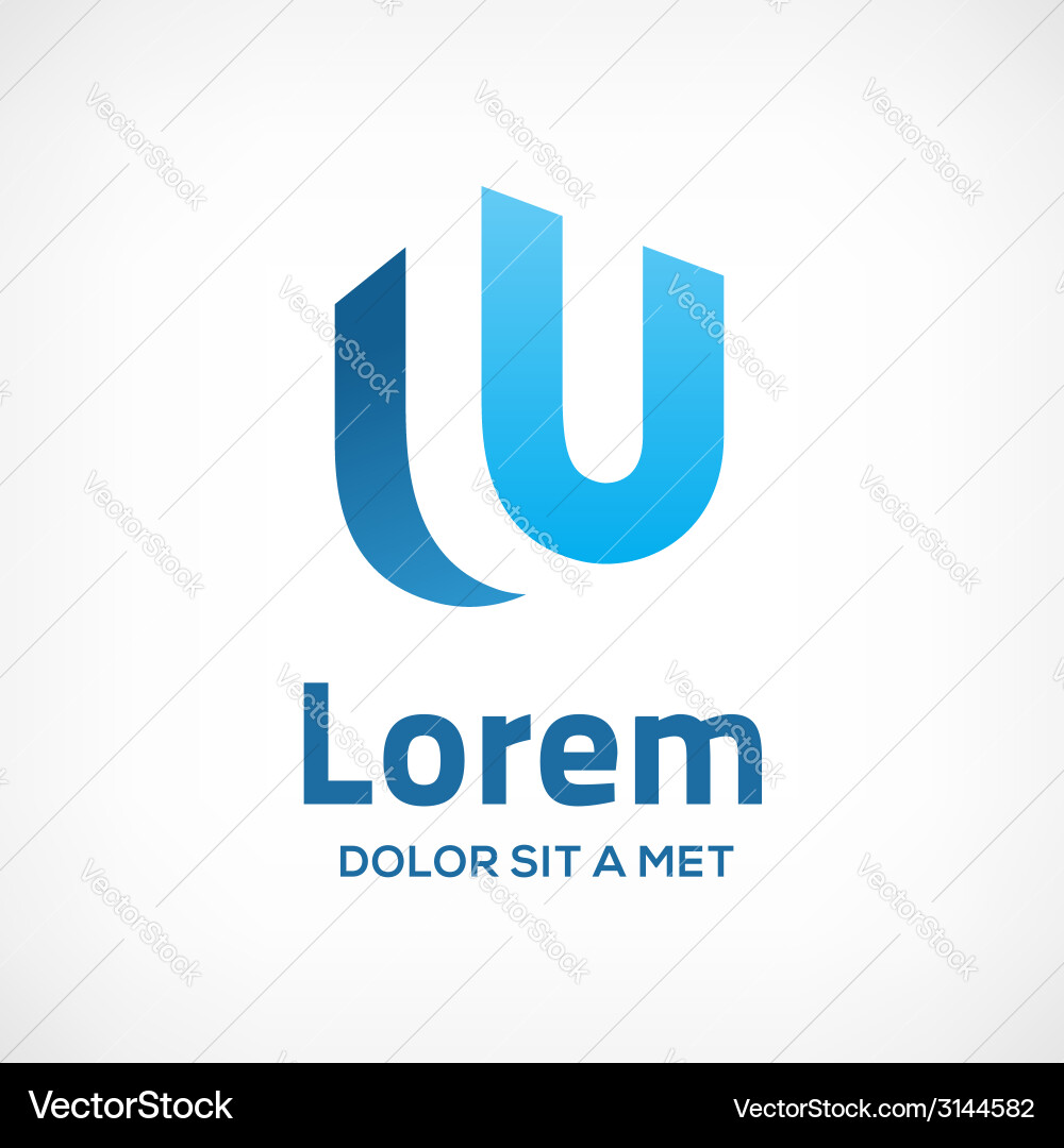 Letter U Logo Template - Monogram Icon Royalty Free Vector