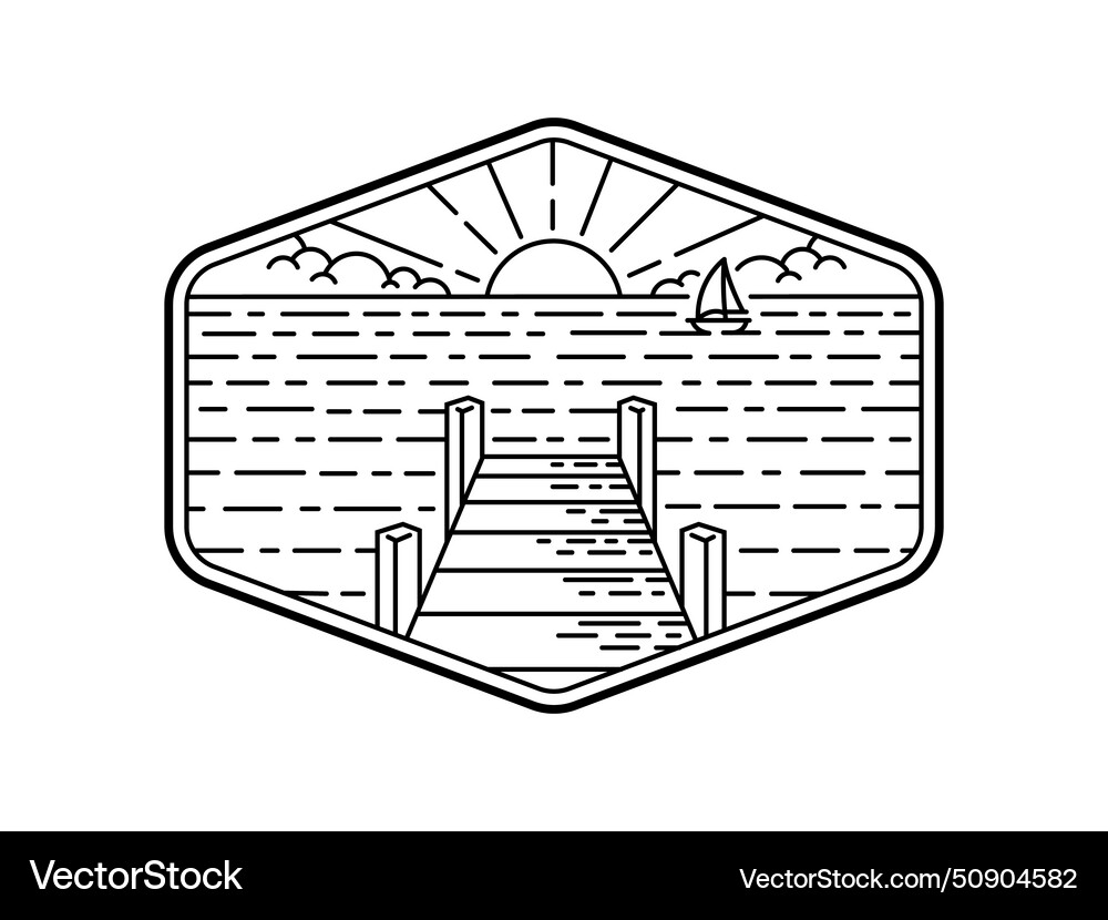 Natural scenery in the frame line art Royalty Free Vector