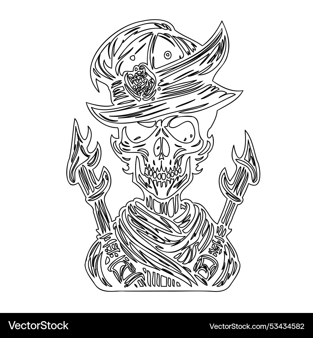Pirate outline sketch Royalty Free Vector Image