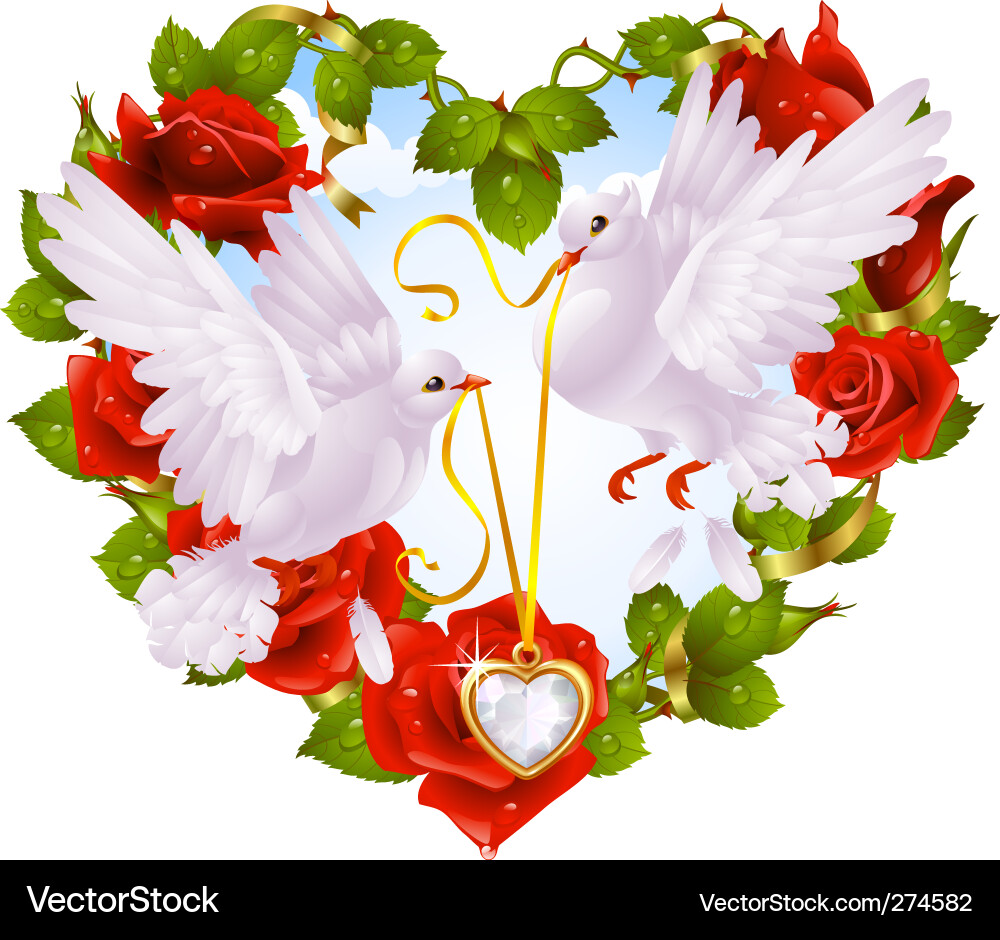 Rose garland Royalty Free Vector Image - VectorStock