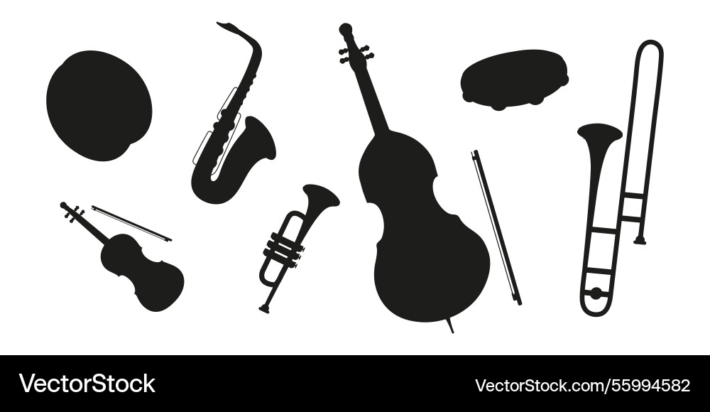 Various musical instruments arranged in a creative