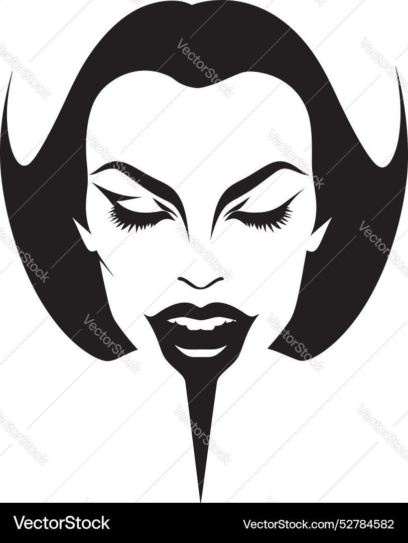 Veiled vampiric visage woman vampire face emblem Vector Image