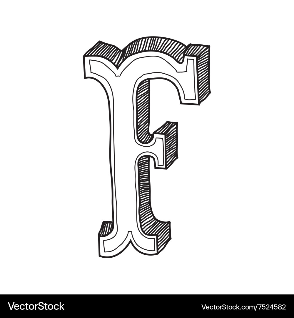 Vintage style letter f – Royalty-Free Vector | VectorStock