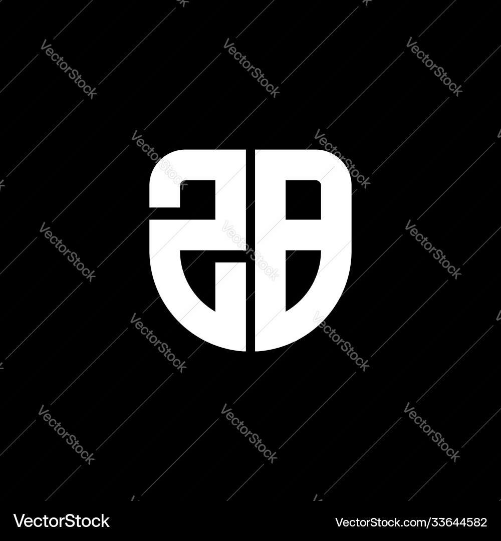 Zb logo monogram with circular shape shield Vector Image