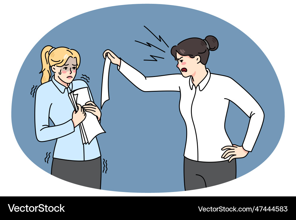 Angry Boss Confronts Employee Royalty Free Vector Image