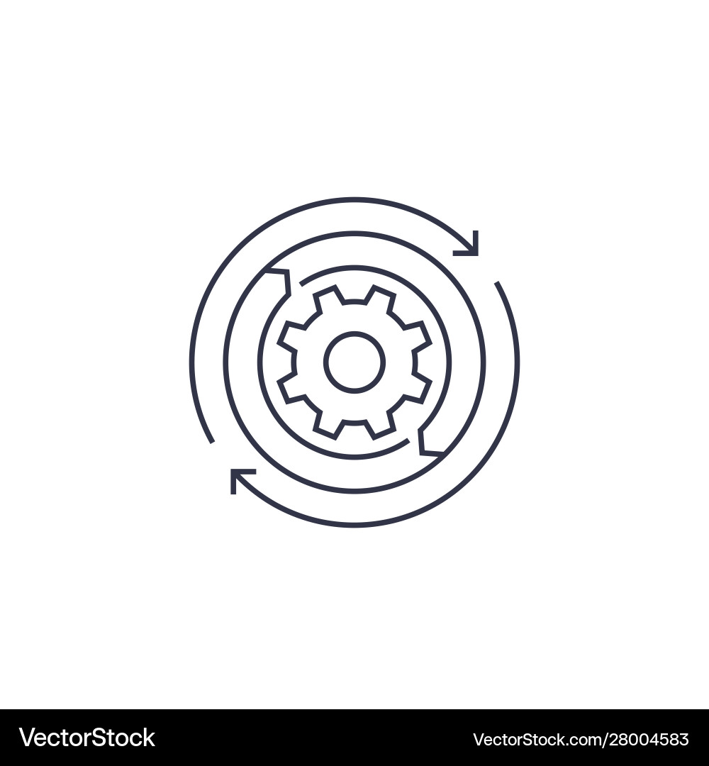 Automation line icon Royalty Free Vector Image