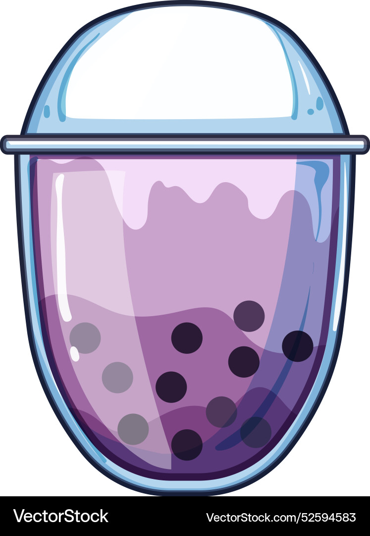 Beverage bubble tea cartoon Royalty Free Vector Image