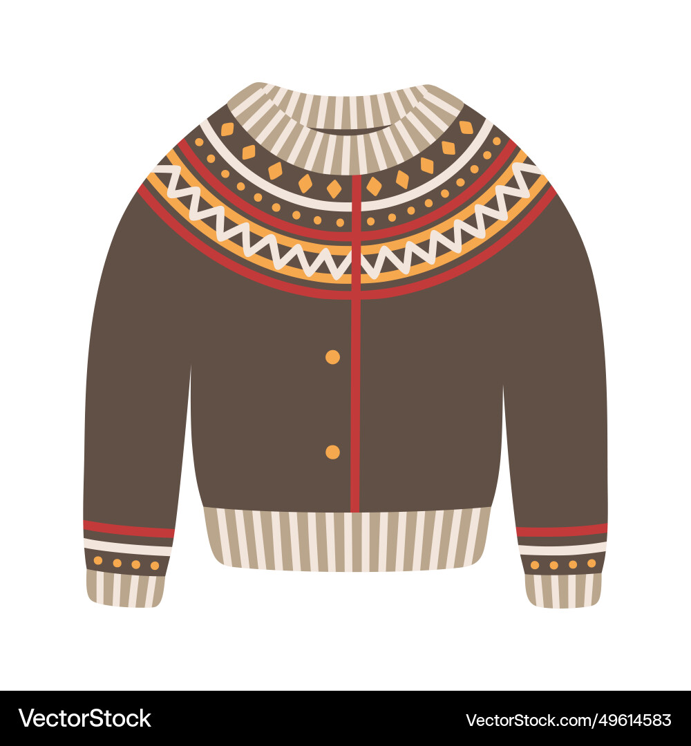 Christmas knitted sweater Royalty Free Vector Image