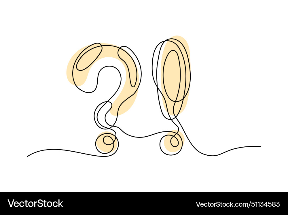 Continuous line drawing of question mark Vector Image
