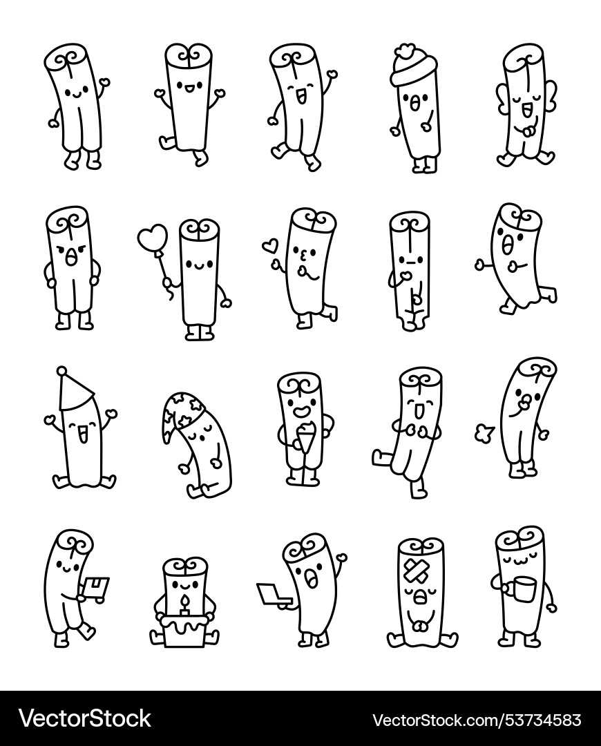 Cute cinnamon stick coloring page Royalty Free Vector Image