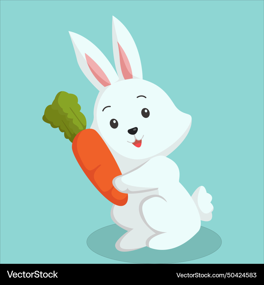 Cute rabbit character design Royalty Free Vector Image