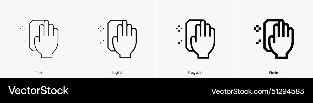 Dusting icon thin light regular and bold style Vector Image
