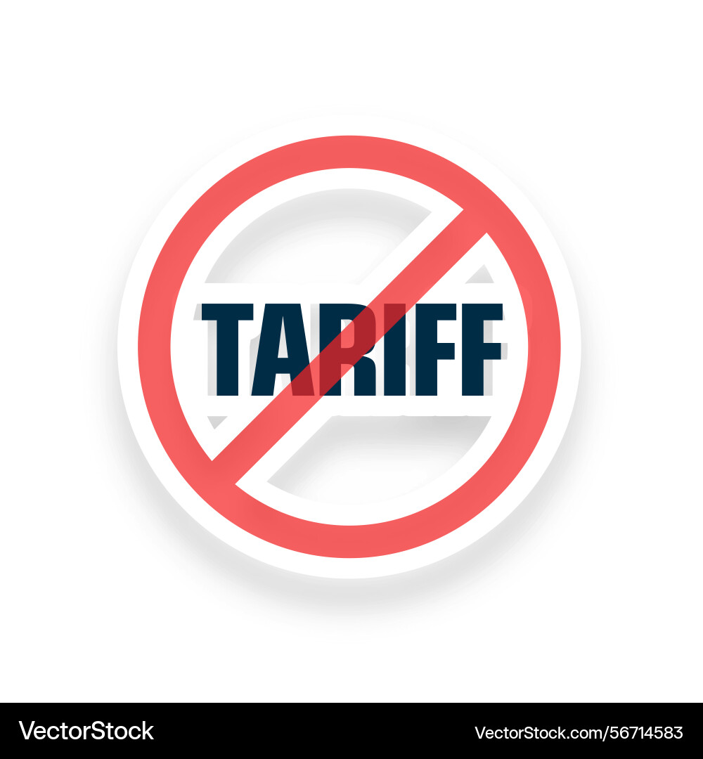 Global trade tariff ban symbol design Royalty Free Vector