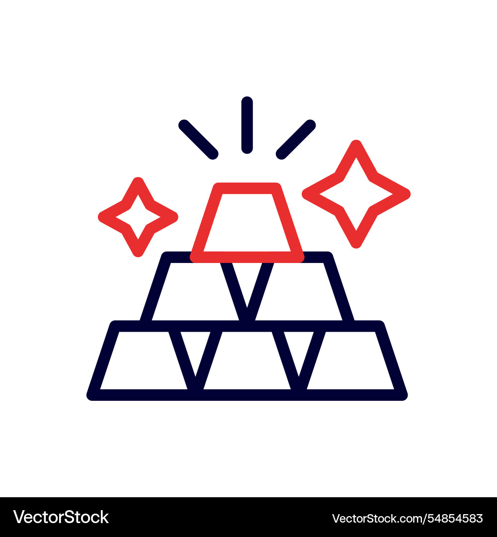 Gold bars stacked with shining effect concept Vector Image