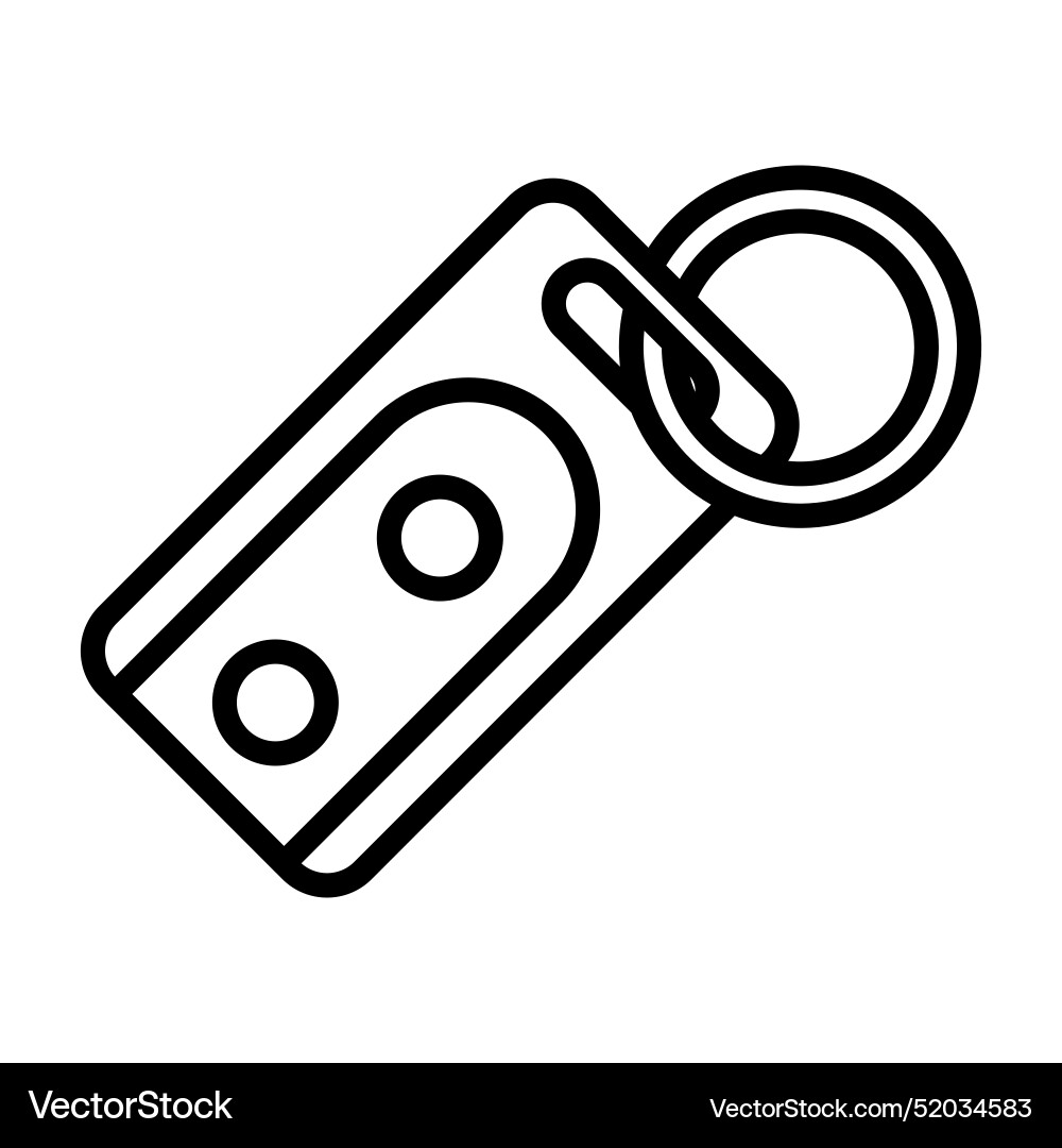 Key chain linear logo mark in black and white Vector Image