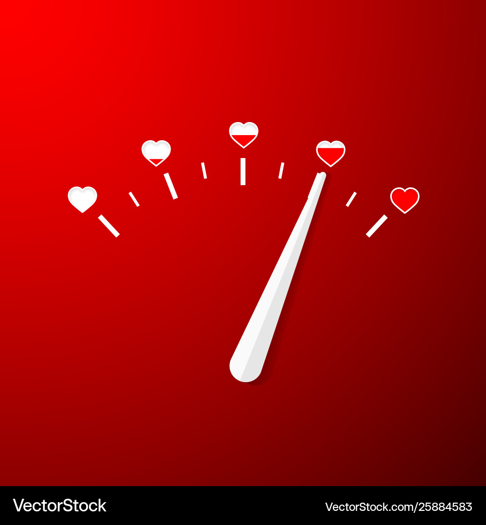 Love meter valentines day card element in simple Vector Image