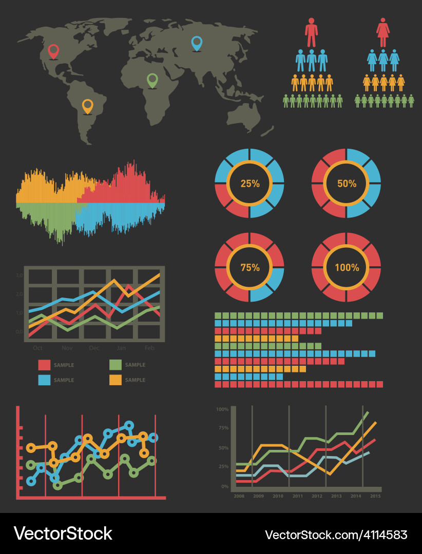 Map infographic Royalty Free Vector Image - VectorStock