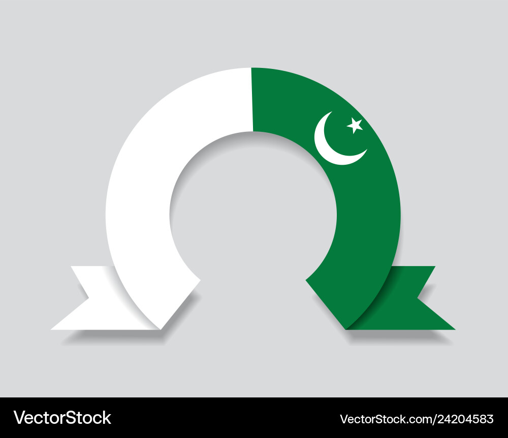 Pakistan Flag Ribbon Background Royalty Free Vector Image