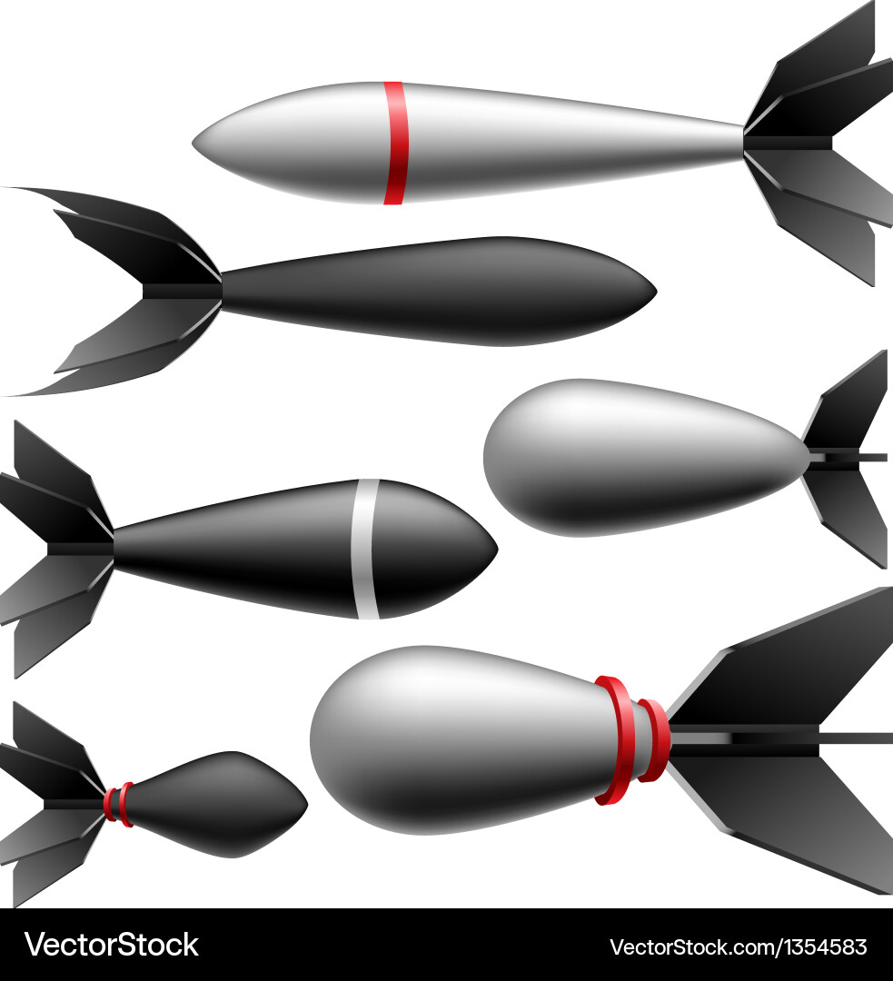 Rocket bomb set Royalty Free Vector Image - VectorStock