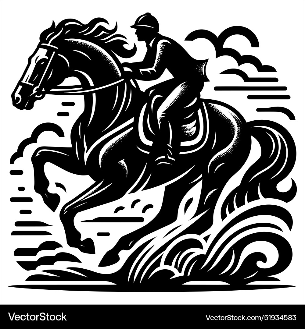 Running horse american flag Royalty Free Vector Image